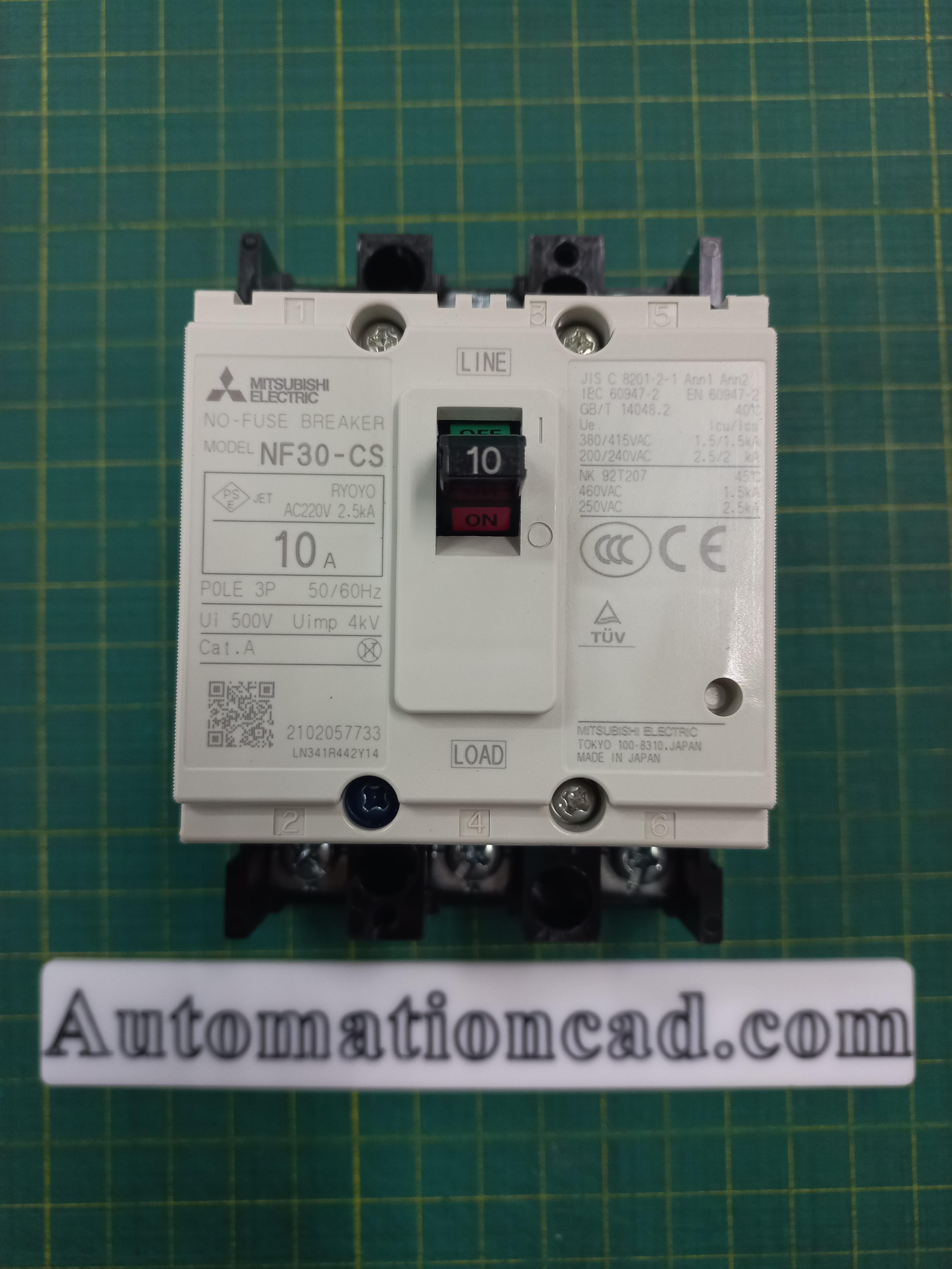 เบรกเกอร์ NF30-CS 3P 10A มิตซูบิชิ MITSUBISHI 10A 3POLE NF30 CS NF30CS : Inspired by LnwShop.com ...